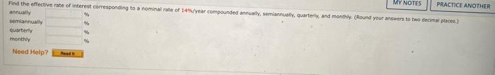 Solved MY NOTES PRACTICE ANOTHER Find the effective rate of | Chegg.com