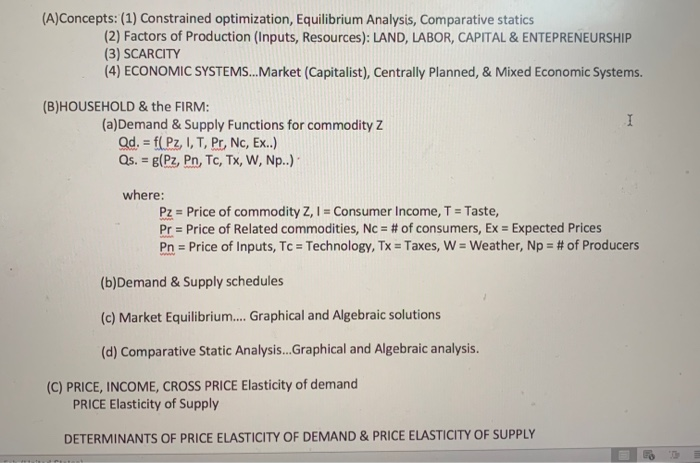 Solved (A)Concepts: (1) Constrained optimization, | Chegg.com