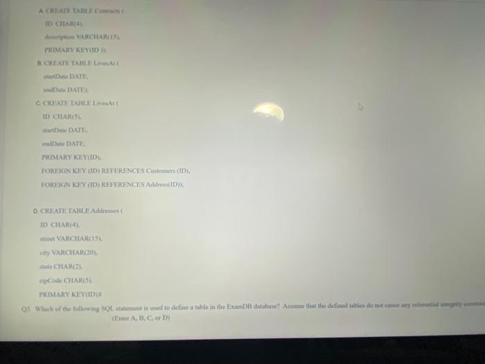 Solved Consider the following E-R diagram: Task: Write SQL | Chegg.com