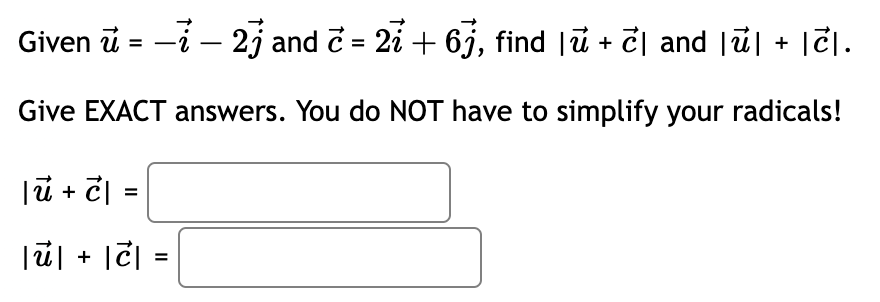 Solved Given vec(u)=-vec(i)-2vec(j) and | Chegg.com Solved Given vec(u)=-vec(i)-2vec(j) and | Chegg.com