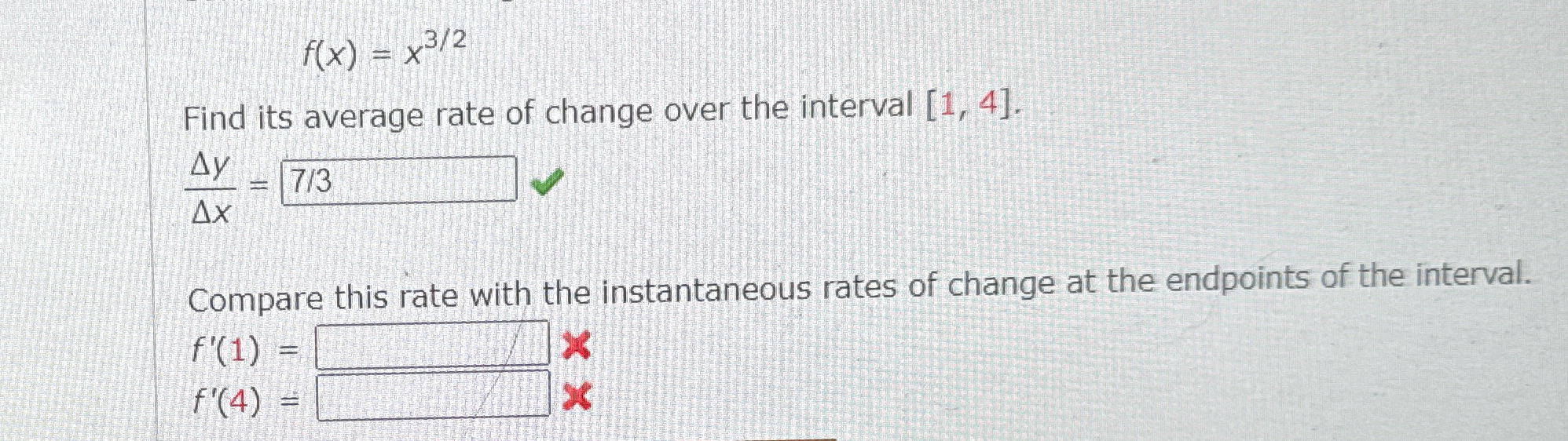 Solved f(x)=x32Find its average rate of change over the | Chegg.com