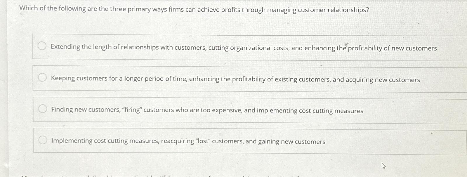 Solved Which of the following are the three primary ways | Chegg.com