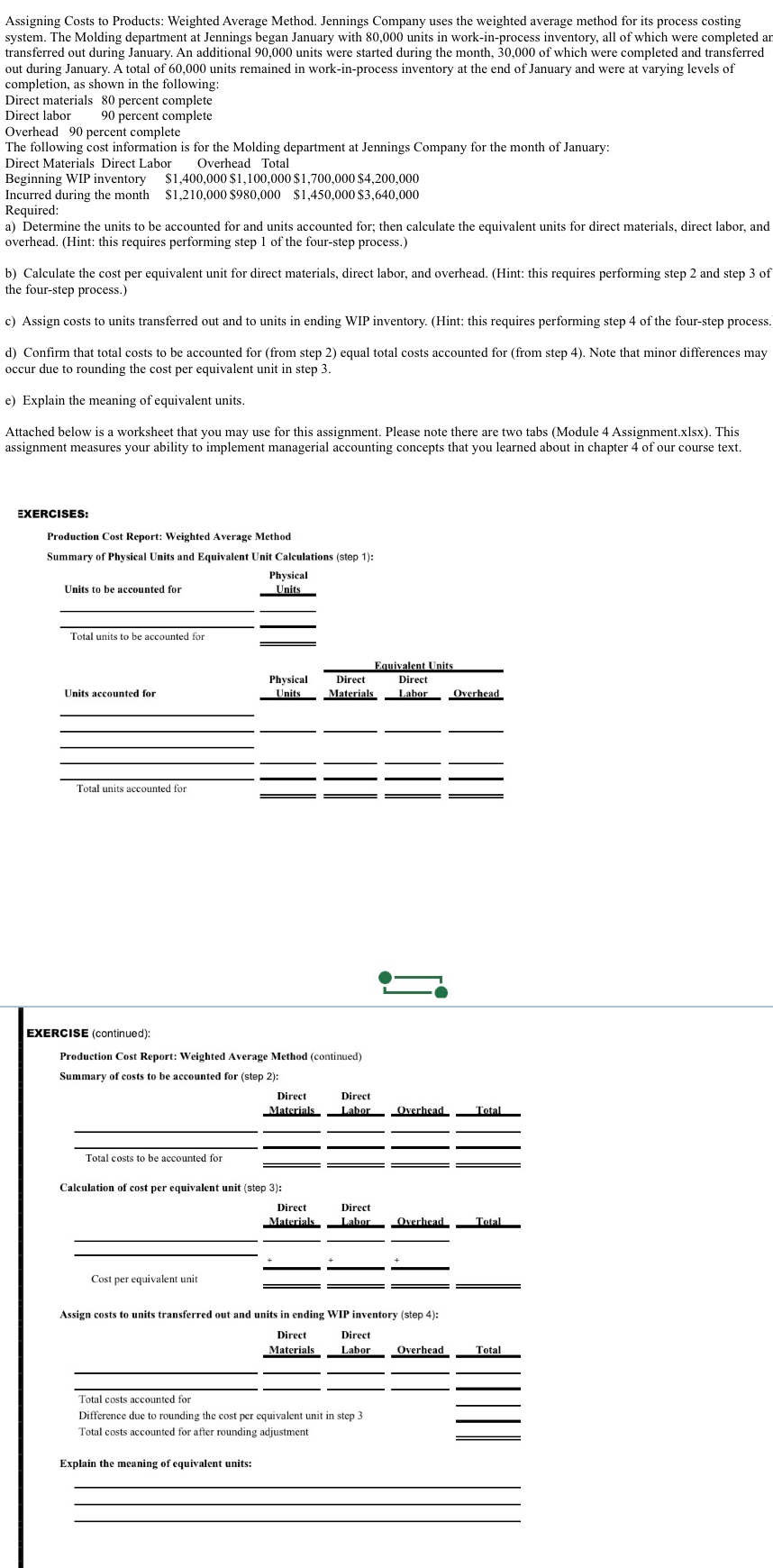 Solved Assigning Costs to Products: Weighted Average Method. | Chegg.com