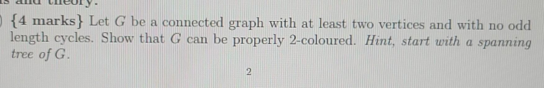Solved Let G be a connected graph with at least two vertices | Chegg.com