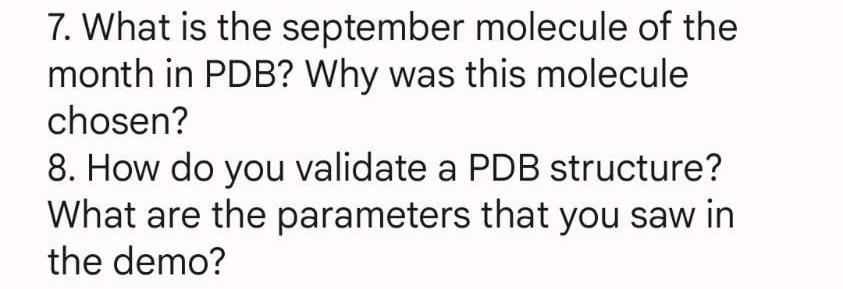 Solved 7. What is the september molecule of the month in | Chegg.com