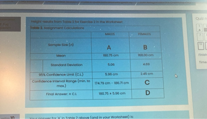 Solved EXERCISE 2: Statistical analysis of human height | Chegg.com