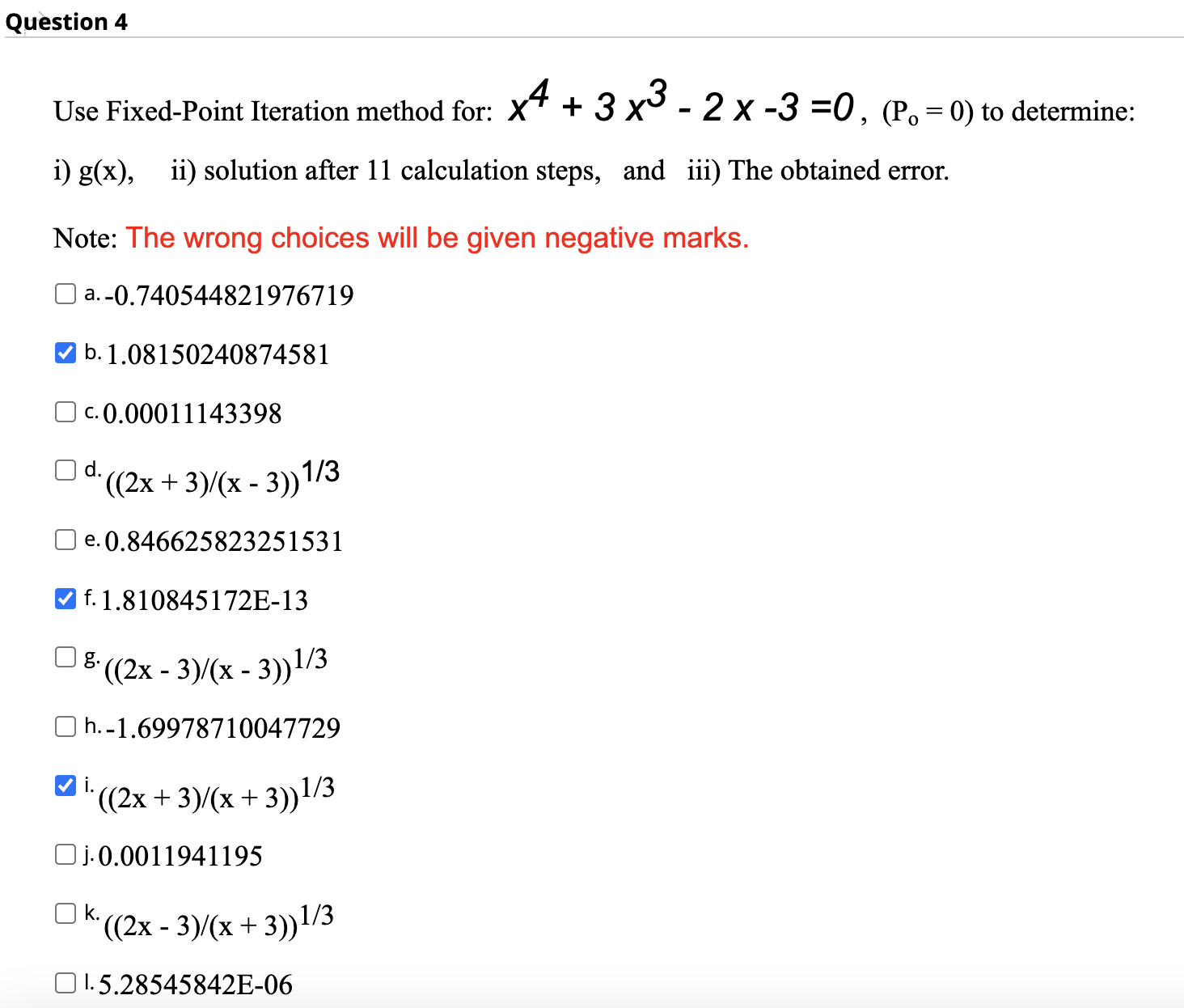 Solved Question 4Use Fixed-Point Iteration method for: | Chegg.com