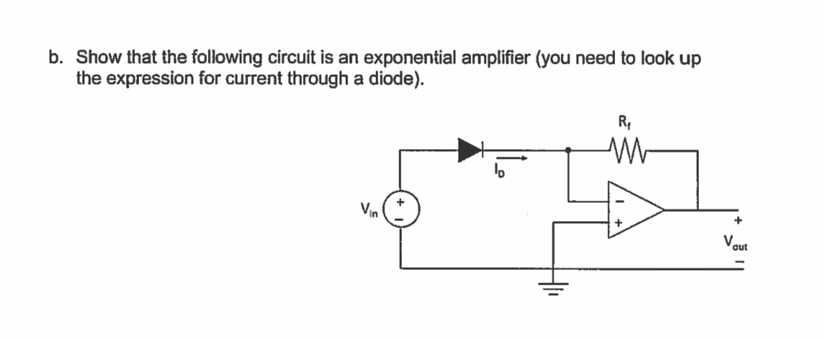 Solved b. ﻿Show that the following circuit is an exponential | Chegg.com