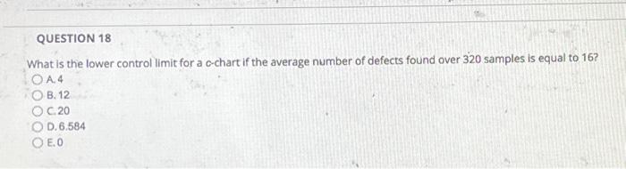 Solved What is the lower control limit for a c-chart if the | Chegg.com