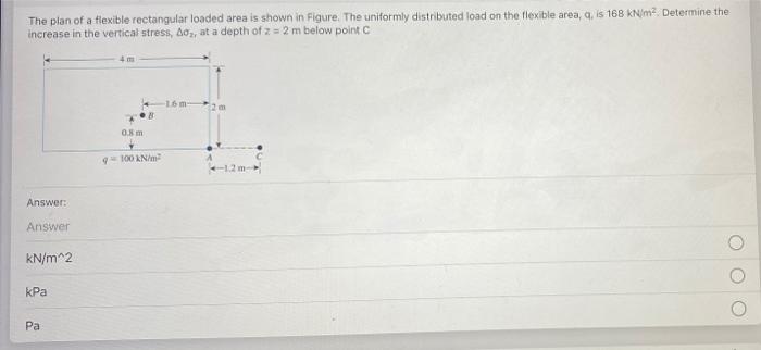 Solved The plan of a flexible rectangular loaded area is | Chegg.com