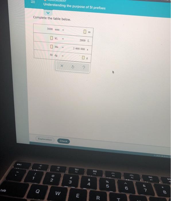 Solved II Understanding the purpose of Si prefixes Complete | Chegg.com