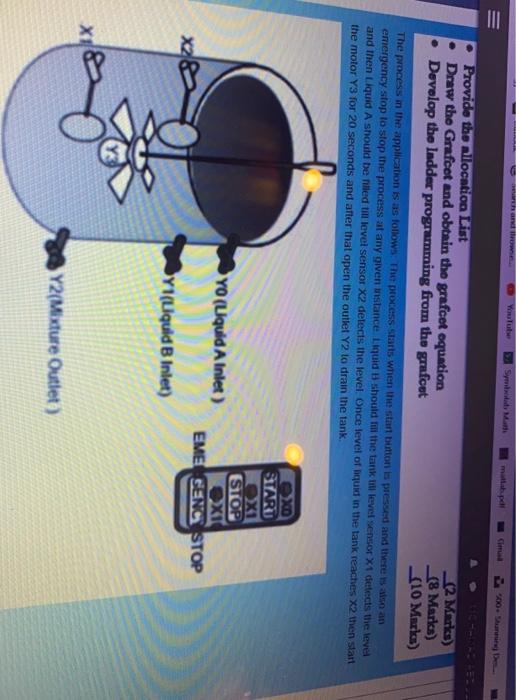 Solved You Provide the allocation List Draw the Grafcet and | Chegg.com
