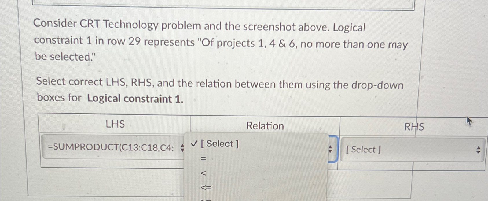 Solved Consider CRT Technology problem and the screenshot | Chegg.com