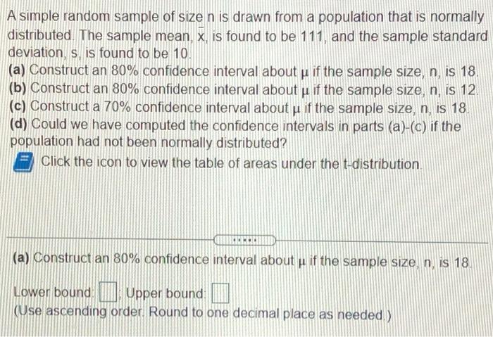 Solved A simple random sample of size n is drawn from a | Chegg.com