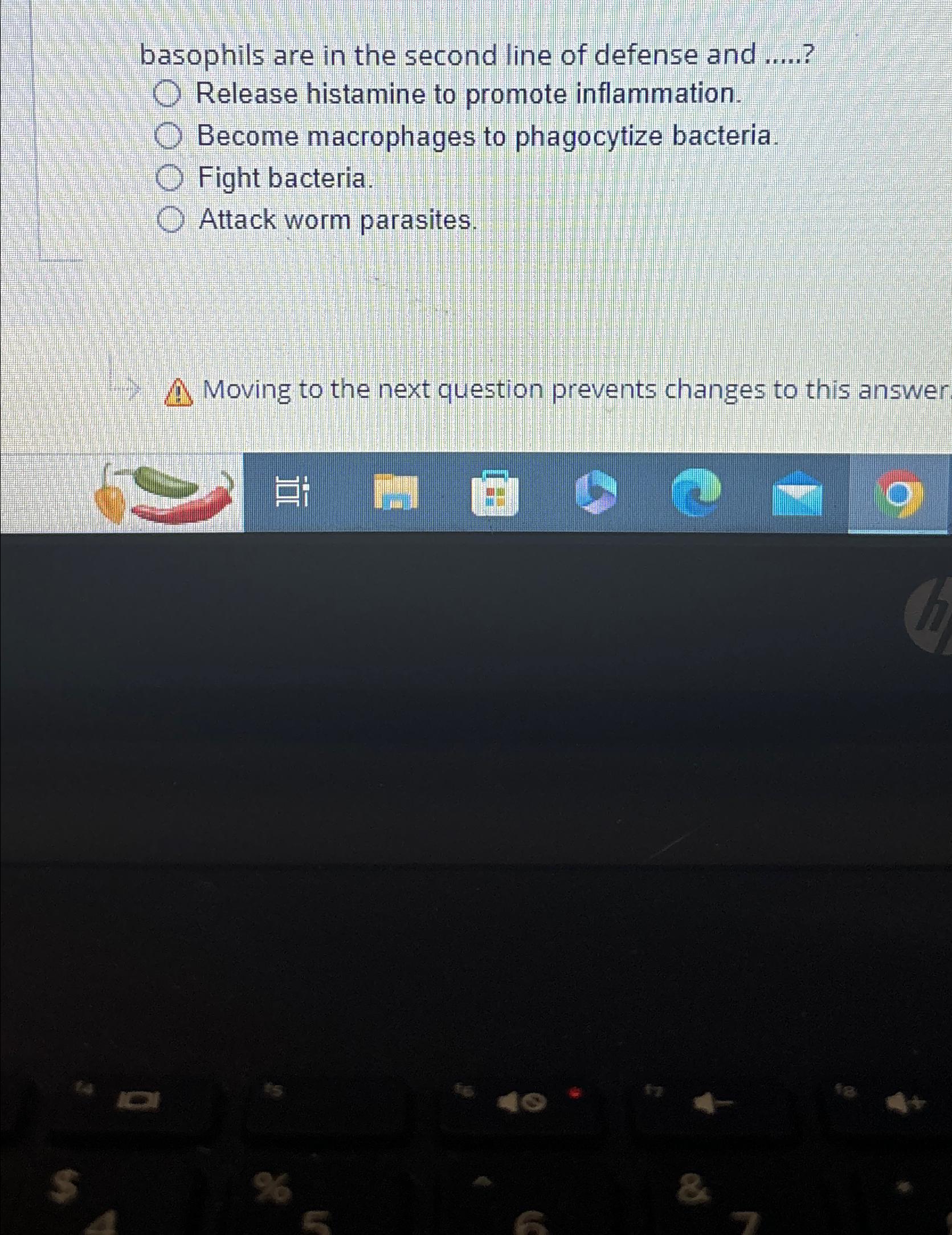 Solved basophils are in the second line of defense and | Chegg.com