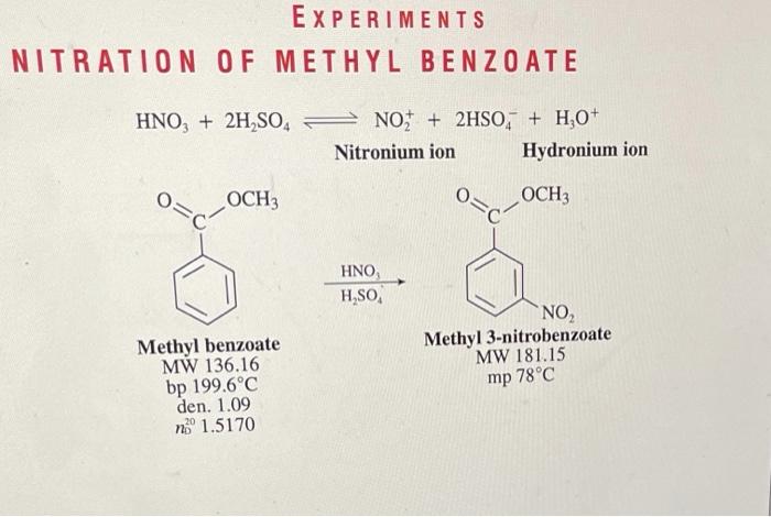 Solved The nitration of methyl benzoate is a typical | Chegg.com