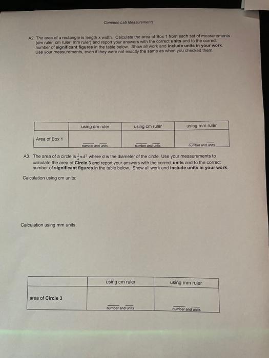 Rulers for Common Measurements Lab Decimeter | Chegg.com