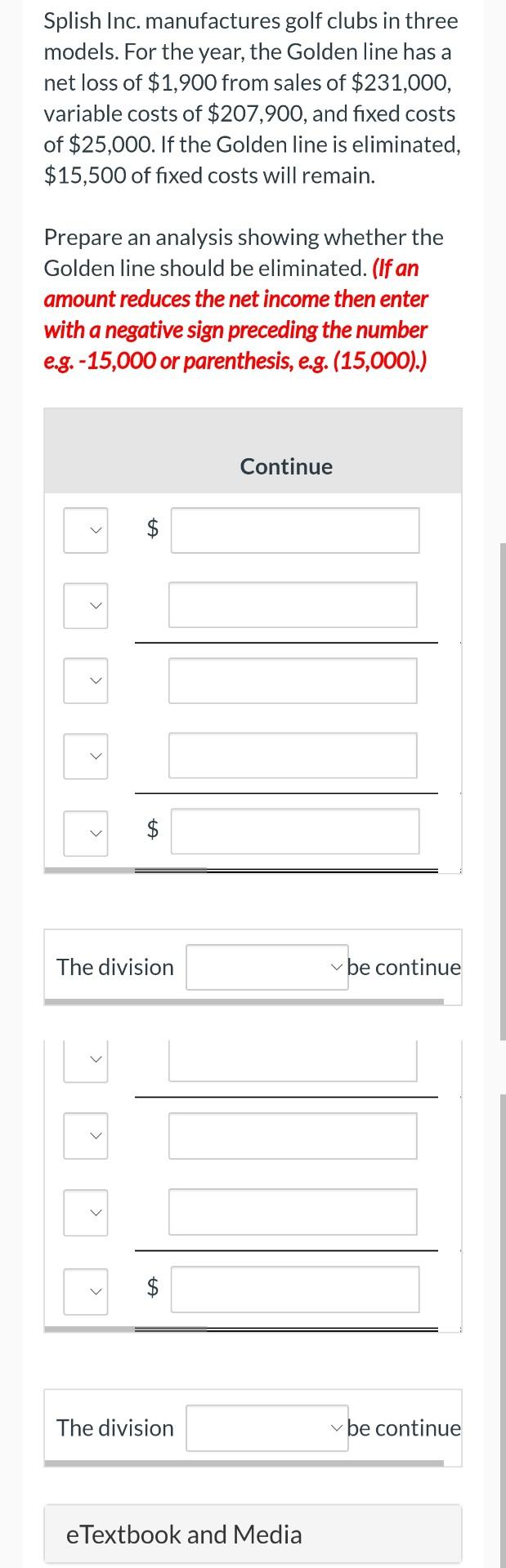 Solved Splish Inc. manufactures golf clubs in three models. | Chegg.com