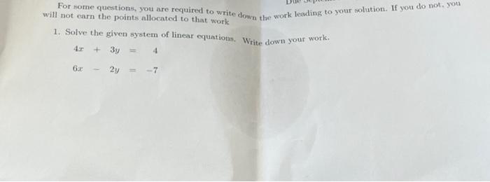 Solve the given system of linear equations. Write | Chegg.com