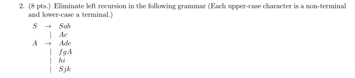 Solved (8 ﻿pts) ﻿Calculate the First, Follow and Pred(8 | Chegg.com