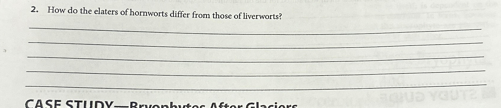 Solved How do the elaters of hornworts differ from those of | Chegg.com