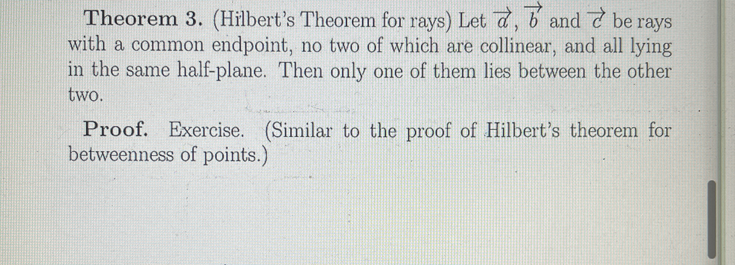 Theorem 3. (Hilbert's Theorem for rays) ﻿Let | Chegg.com