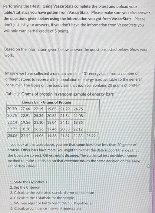 Solved table/statistics you have gotten from VassarStats. | Chegg.com