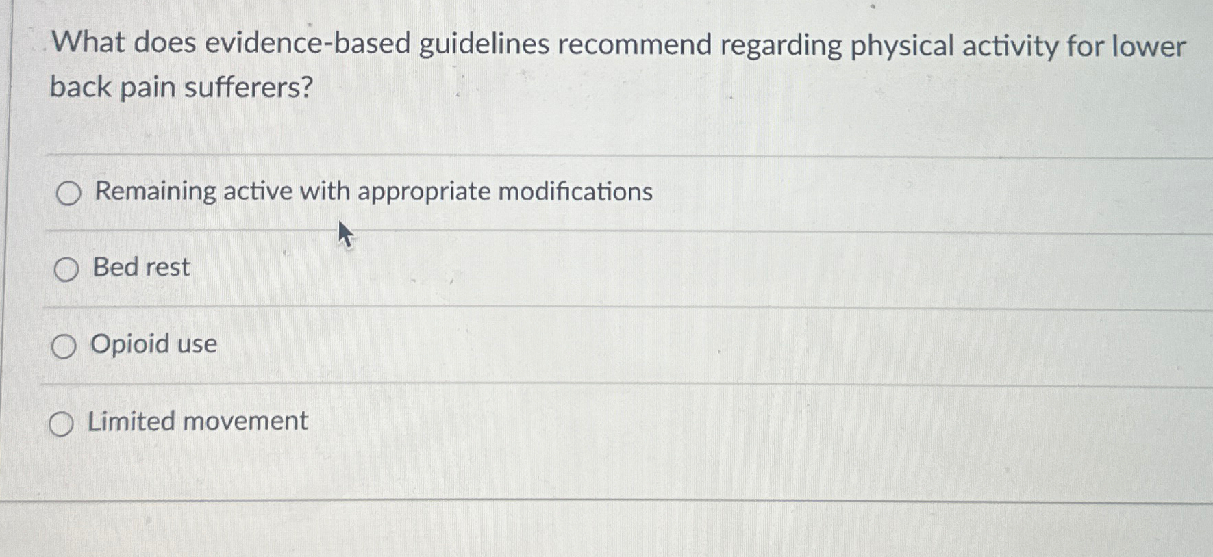 Solved What does evidence-based guidelines recommend | Chegg.com