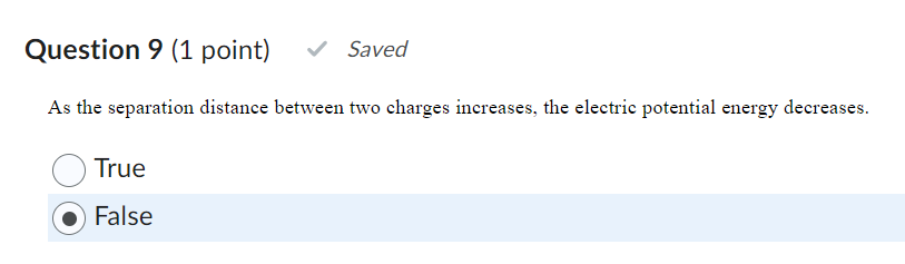 Solved Question 9 (1 ﻿point) ﻿SavedAs the separation | Chegg.com