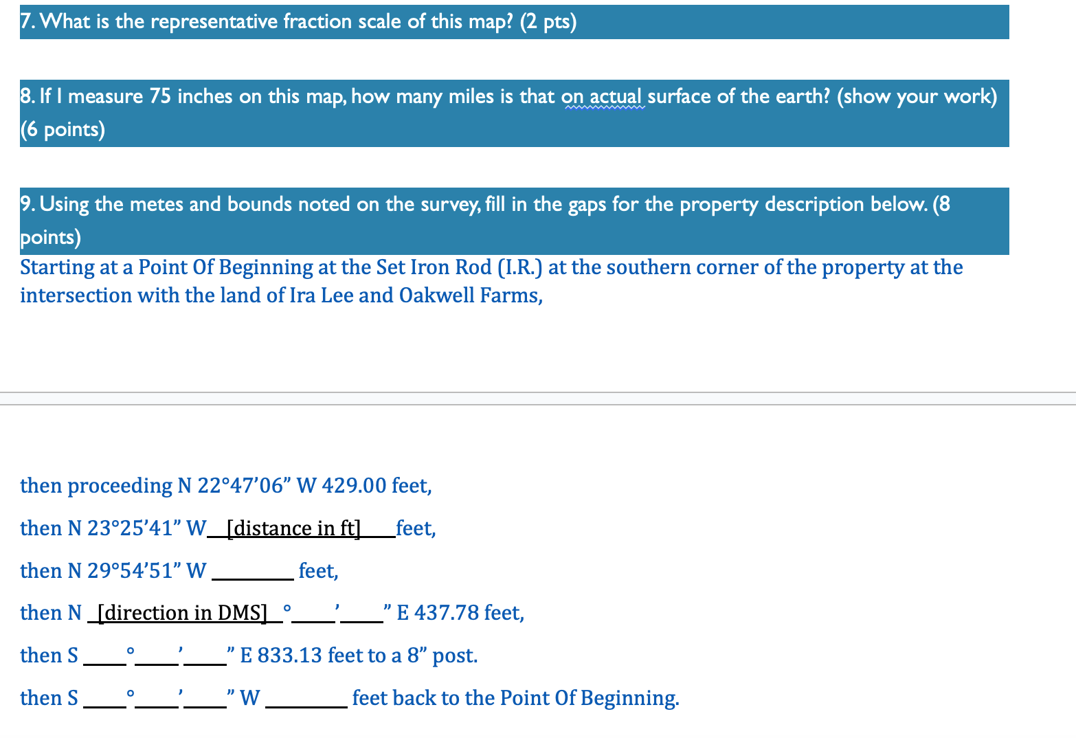 Solved What is the representative fraction scale of this | Chegg.com