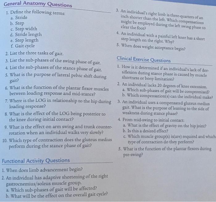 Solved 1. An individual ivit to have: a. Adaptive shortening | Chegg.com
