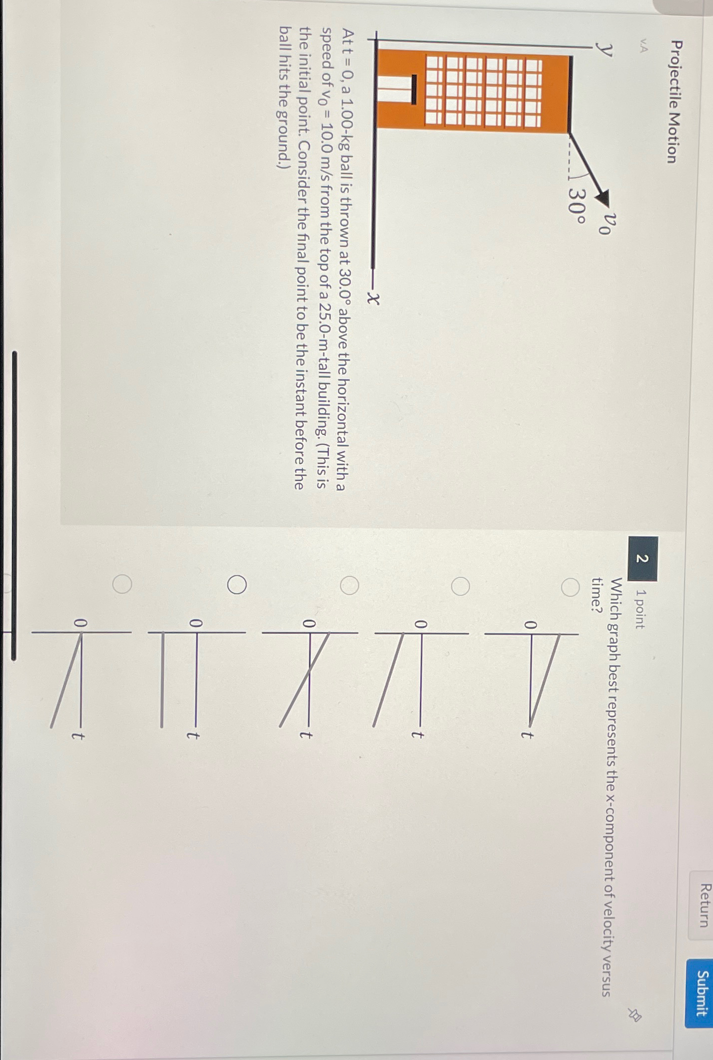 Solved Projectile Motionv.Av.A21 ﻿pointWhich graph best | Chegg.com
