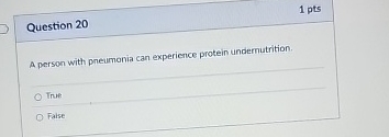 Solved Question 201 ﻿ptsA person with preumonia can | Chegg.com