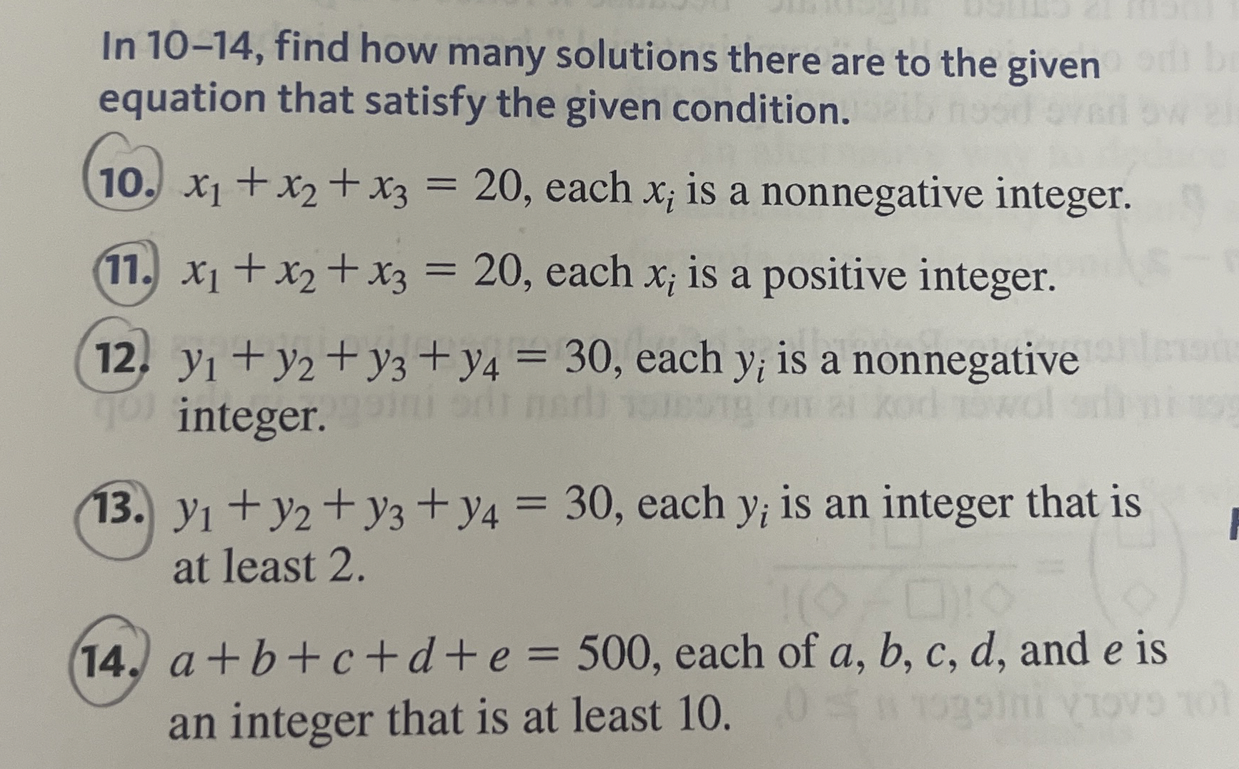 Solved In 10-14, ﻿find how many solutions there are to the | Chegg.com