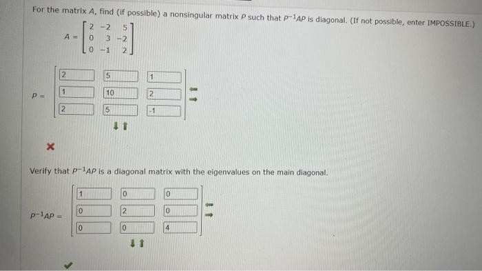 Solved For The Matrix A Find If Possible A Nonsingular