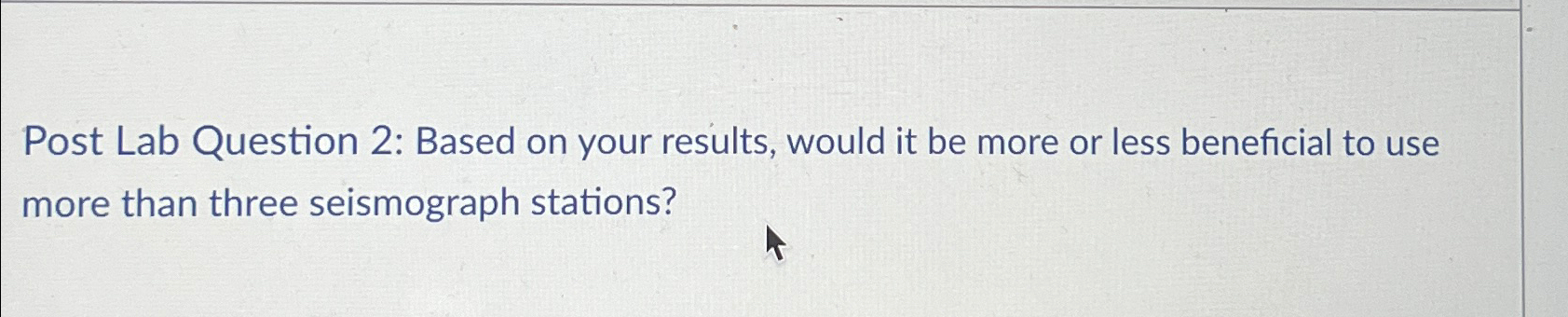Solved Post Lab Question 2: Based on your results, would it | Chegg.com