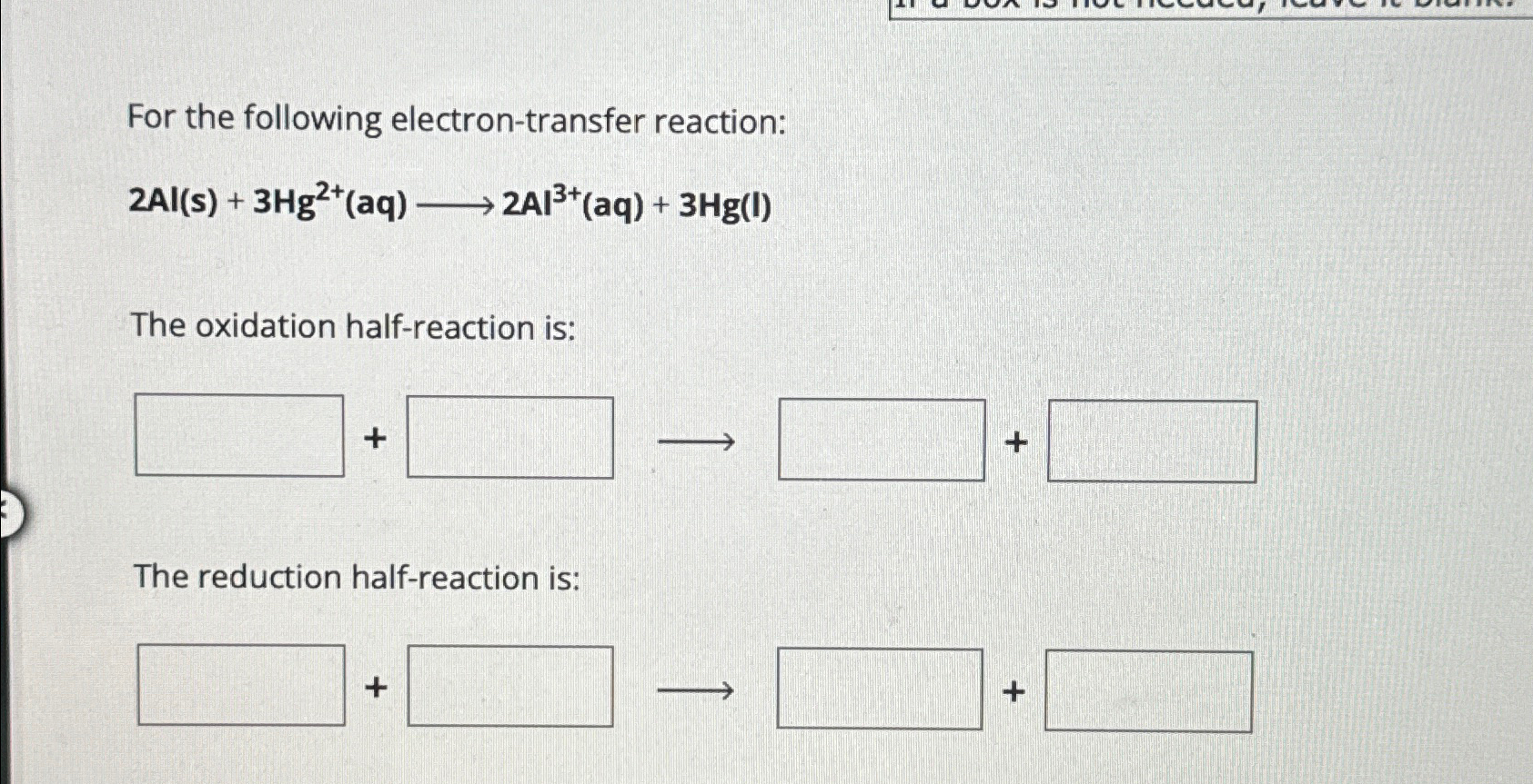 Solved For the following electron-transfer | Chegg.com