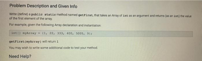 Solved Problem Description and Given Info Write (define) a | Chegg.com