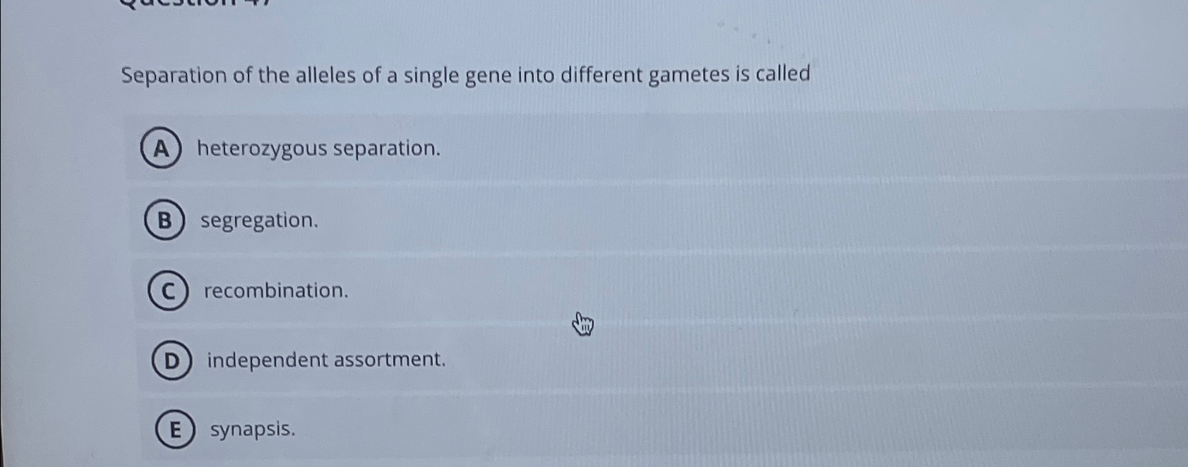 Solved Separation of the alleles of a single gene into | Chegg.com
