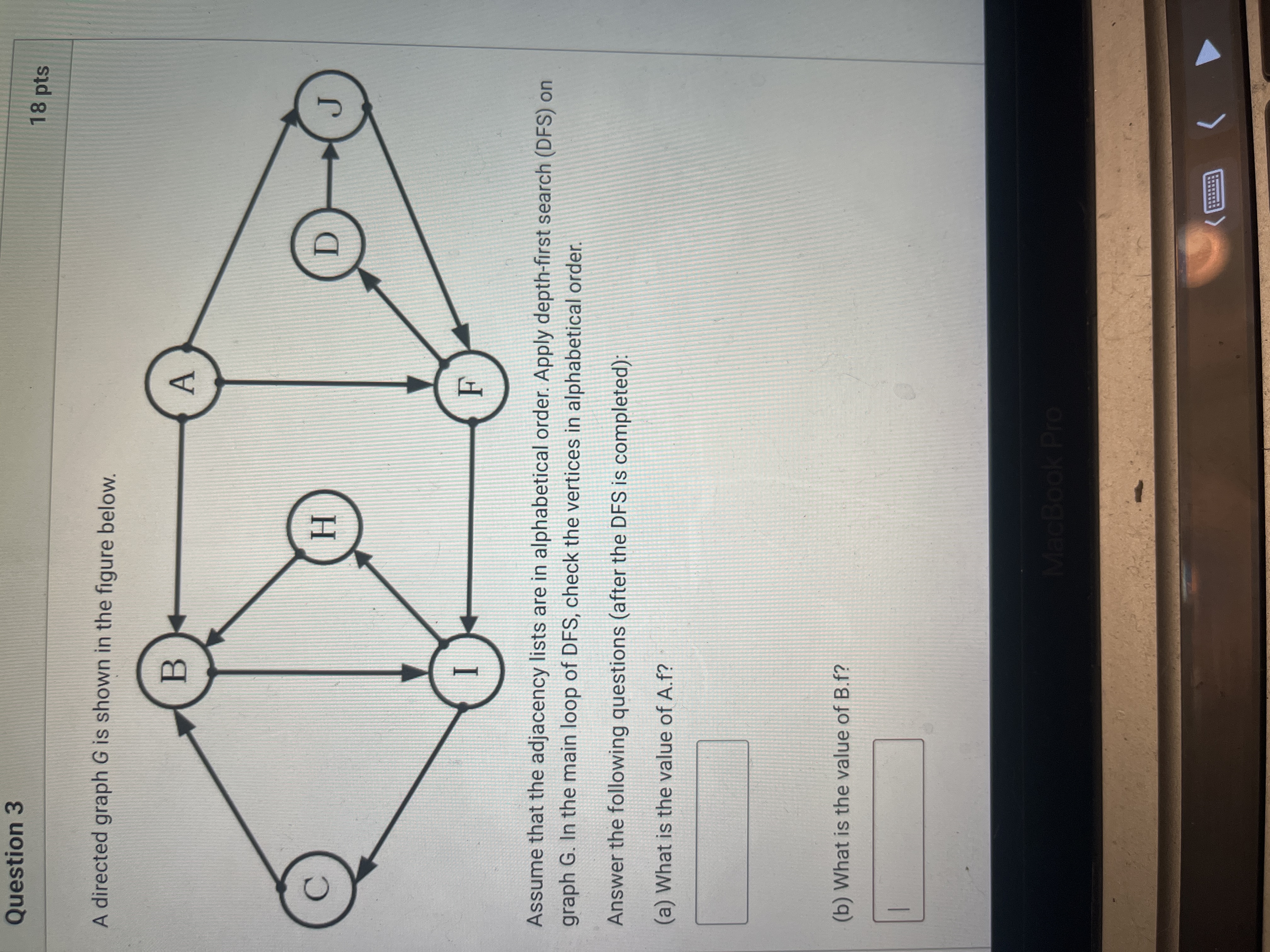 Solved Question 3 18 ﻿pts A directed graph \( ﻿G \) ﻿is | Chegg.com