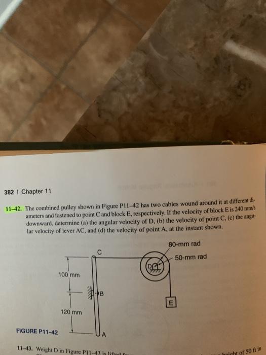 Solved 382 Chapter 11 11-42. The combined pulley shown in | Chegg.com