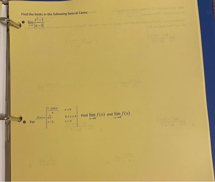 Solved Find the limits in the following Special Cases: (1) | Chegg.com