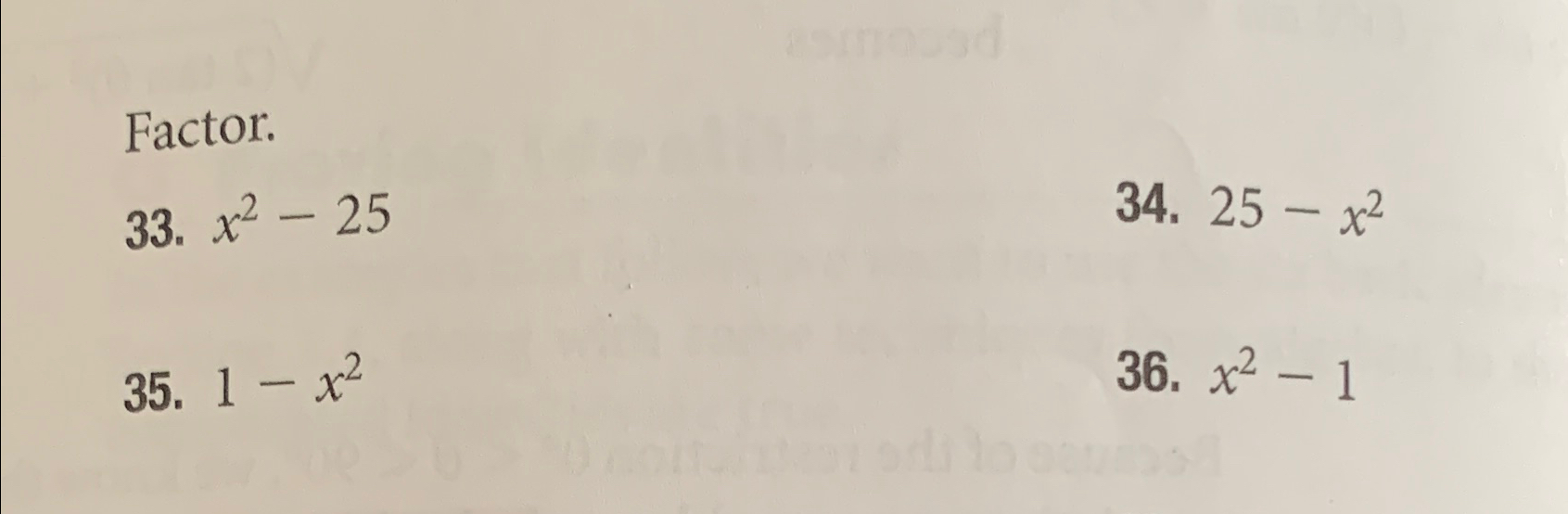 Solved Factor.33. x2-2536. x2-139. 1-cos?2 θ | Chegg.com