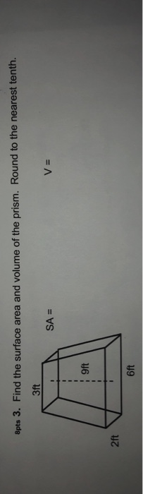 Solved Spts 3. Find the surface area and volume of the | Chegg.com Solved Spts 3. Find the surface area and volume of the | Chegg.com