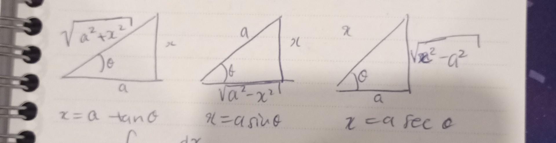 Solved use appropriate substitution and then a trig | Chegg.com