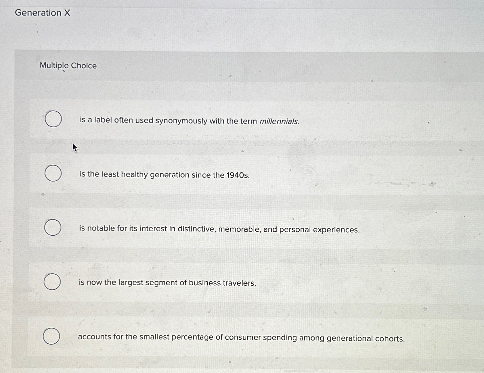 Solved Generation xMultiple Choice ﻿is a label often used | Chegg.com