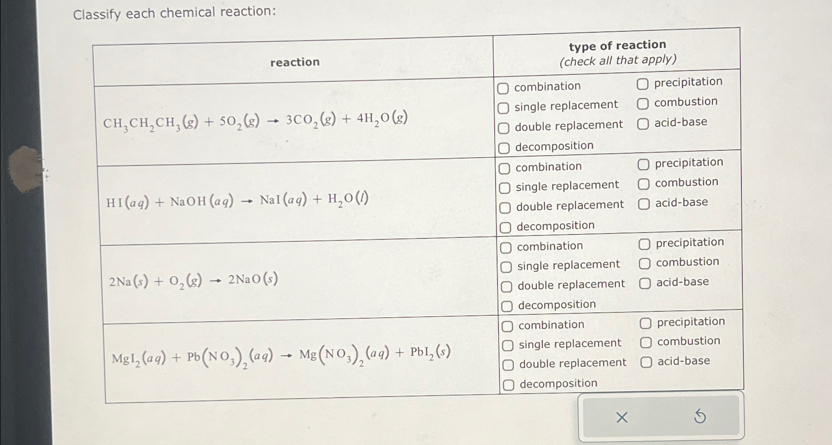 Solved Classify each chemical | Chegg.com