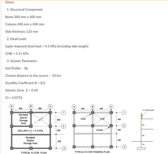Solved Find the following: a. Maximum design base shearb. | Chegg.com
