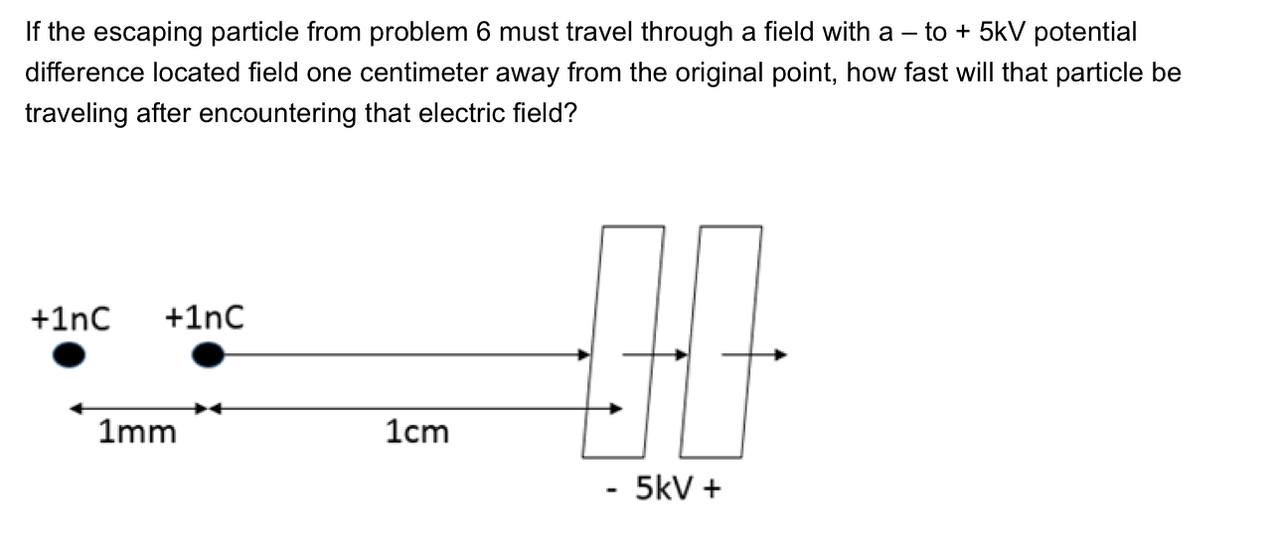 Solved If the escaping particle from problem 6 ﻿must travel | Chegg.com