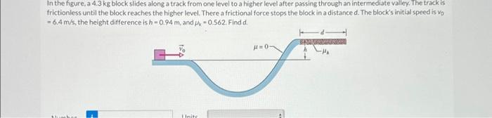 Solved In the figure, a 4.3 kg block slides along a track | Chegg.com